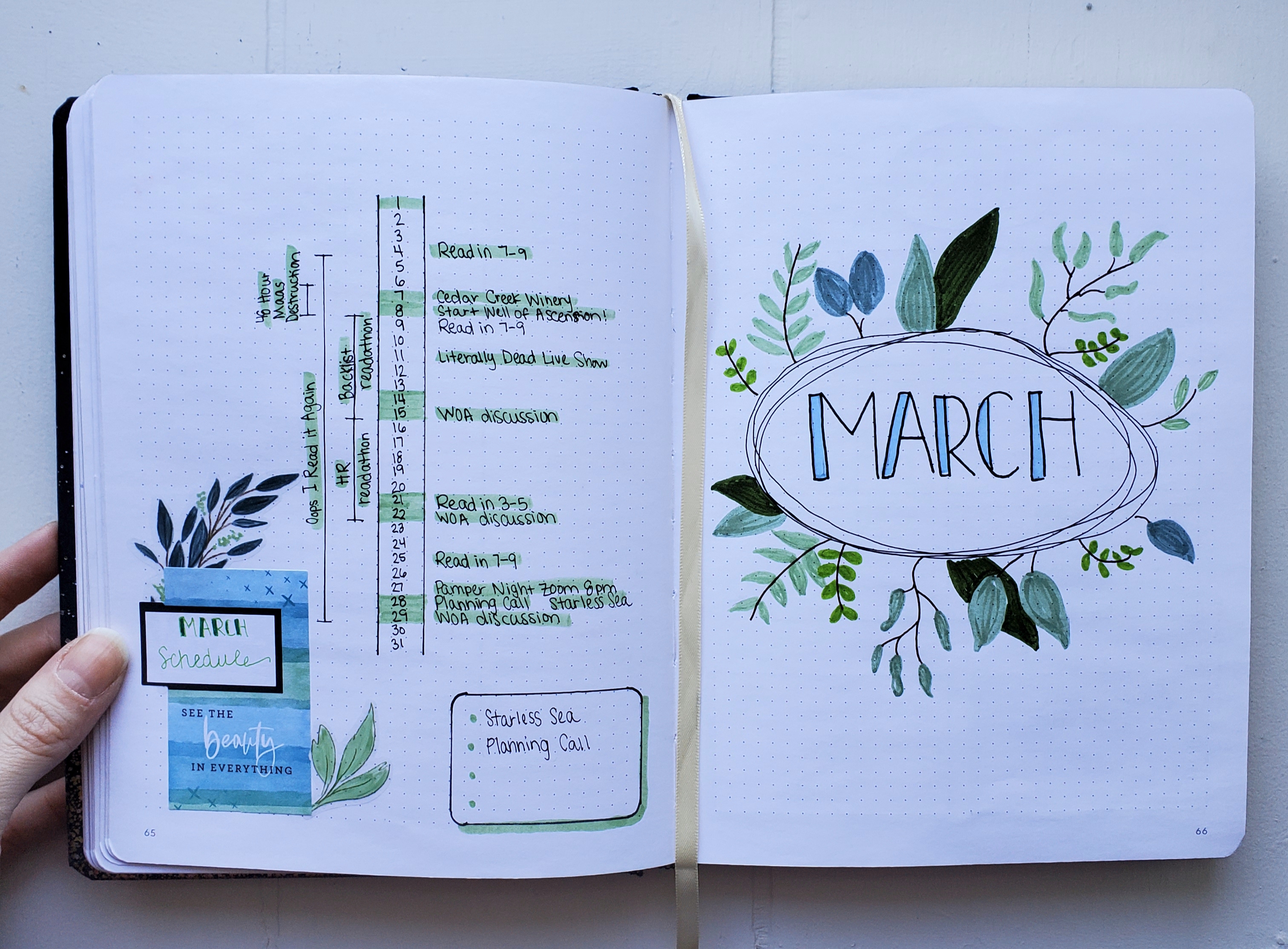 March Reading Journal Setup – Paperbacks and Planners